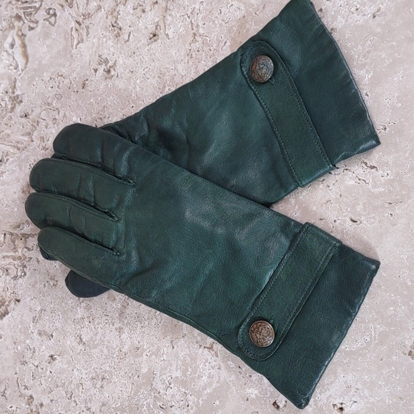 Accessories | Dark Forest Green Leather Gloves | Poshmark